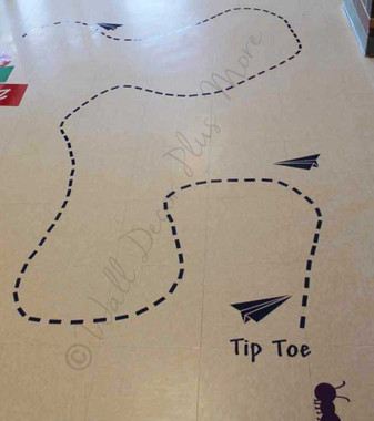 Sensory Path Tip Toe Line Paper Airplanes Sticker Decals School Hallway