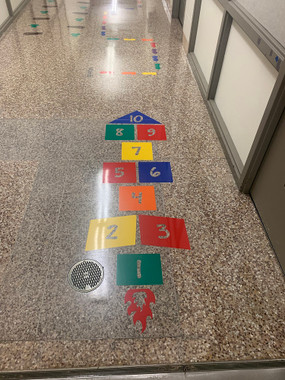 Sensory Path Floor Decal Stickers for School Hallway Hopscotch Numbers