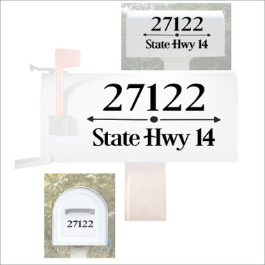 Mailbox Decal Sticker Vinyl Address Custom Number Arrow Divider