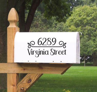 Decorative Mailbox Decals Custom Address Stickers Swirled Divide