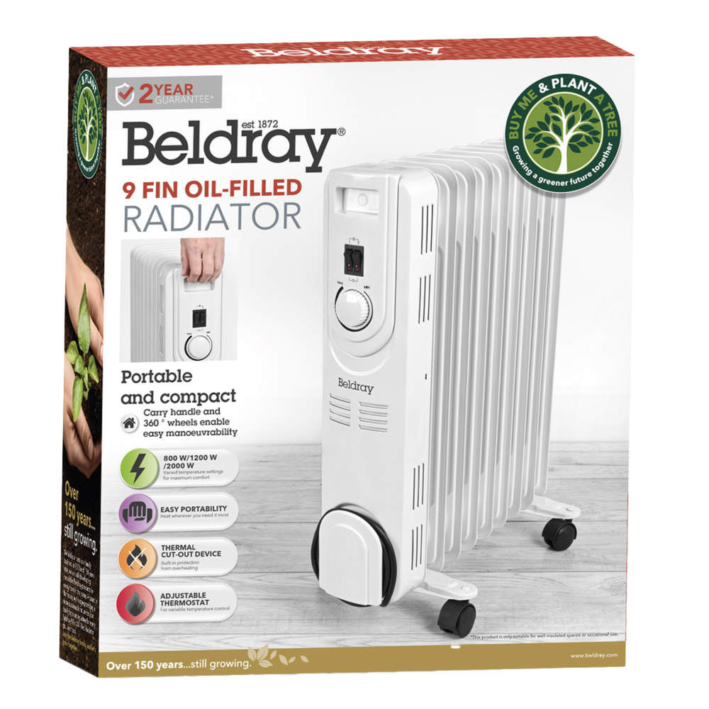 Beldray 9 Fin Oil-Filled Radiator - No1Brands4You