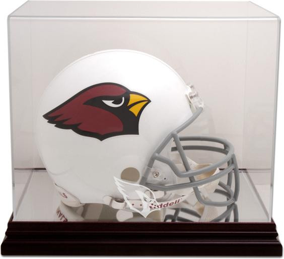 Mahogany Football Helmet Cardinals Display Case | Nikco Sports Memorabilia