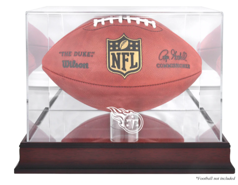 Shop Tennessee Titans Logo Mahogany Football Display Case