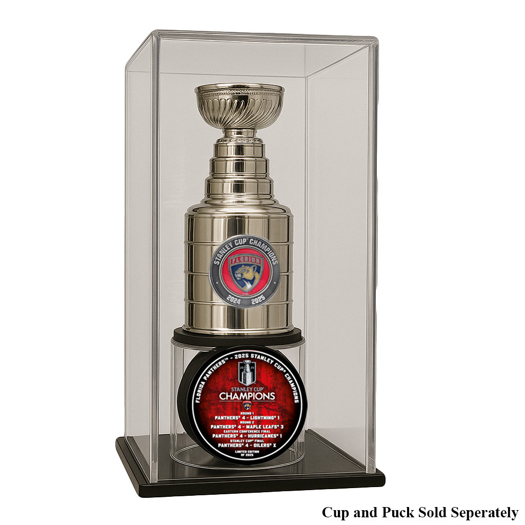 Florida Panthers Trophy and Puck Tier Mirrored Display Case Exclusive