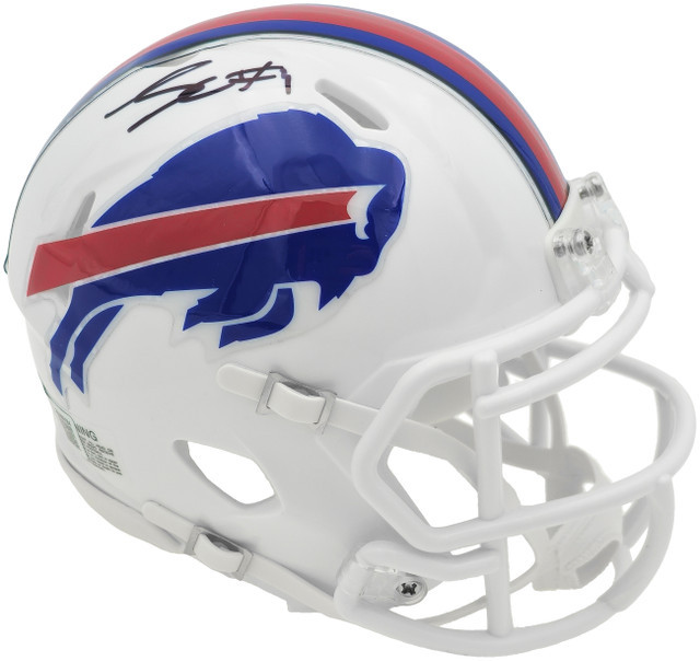 Shop James Cook Autographed Buffalo Bills White Speed Mini Helmet