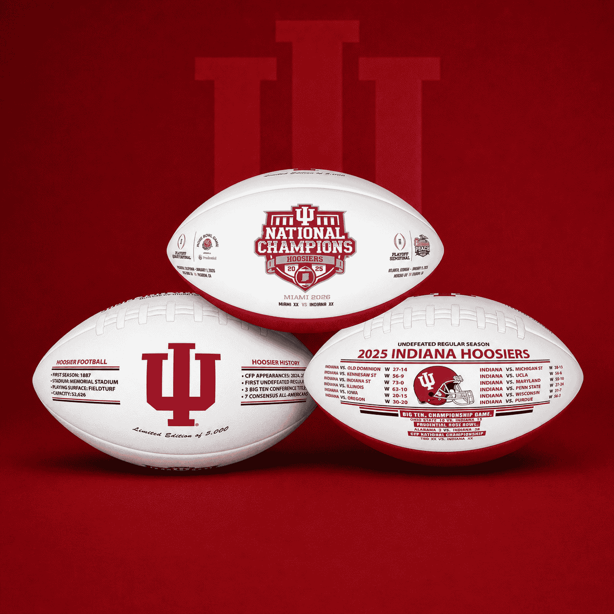 Shop Indiana University Hoosiers 2025 CFP National Champs + Undefeated ...