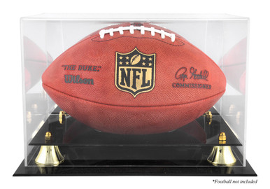 Golden Classic Football Display Case with Mirror Back