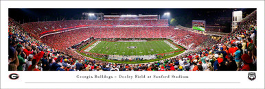 Georgia Bulldogs Football Panoramic Poster, UGA Stadium at Nikco Sports