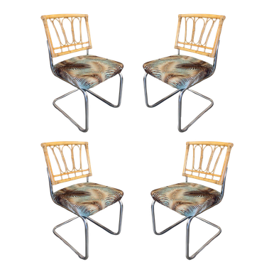 Rare Restored Marcel Breuer Rattan Back Chrome "Cesca" Chairs by Virco ...