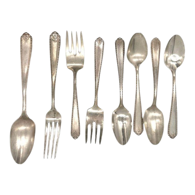 1940s "Lady Hilton" by Westmorland Silverware Set of 8 - Harveys on Beverly