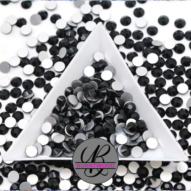 Glass Flatback Rhinestone - Jet Black