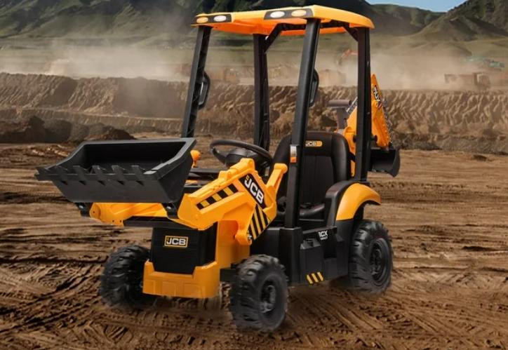 JCB Digger 12V Electric Ride On Tractor with Loader Backhoe