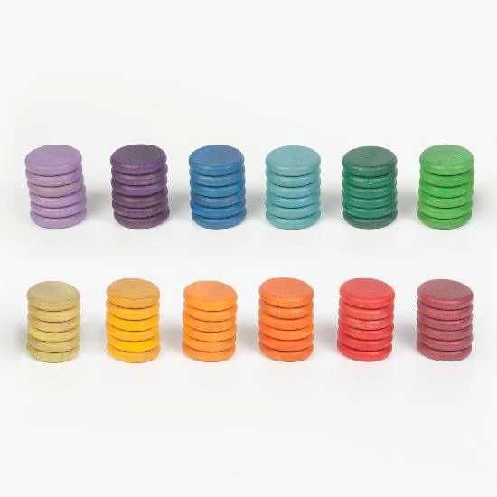 Grapat Rainbow Coins 72 pc (12 Colours) - Waldorf Toys - Montessori ...