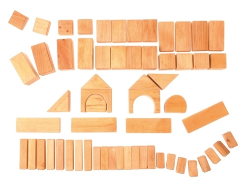 Grimm's 60 Wooden Geo Blocks Natural - Waldorf Toys - Wooden Toys - Ava ...