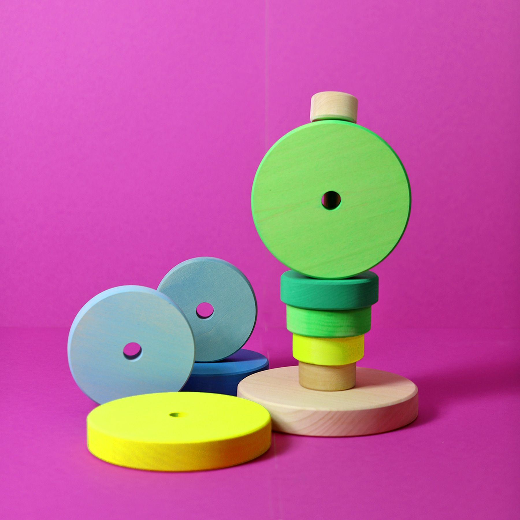 Grimm's Large Conical Tower Neon Green - Grimm's Toys Canada - Ava's ...