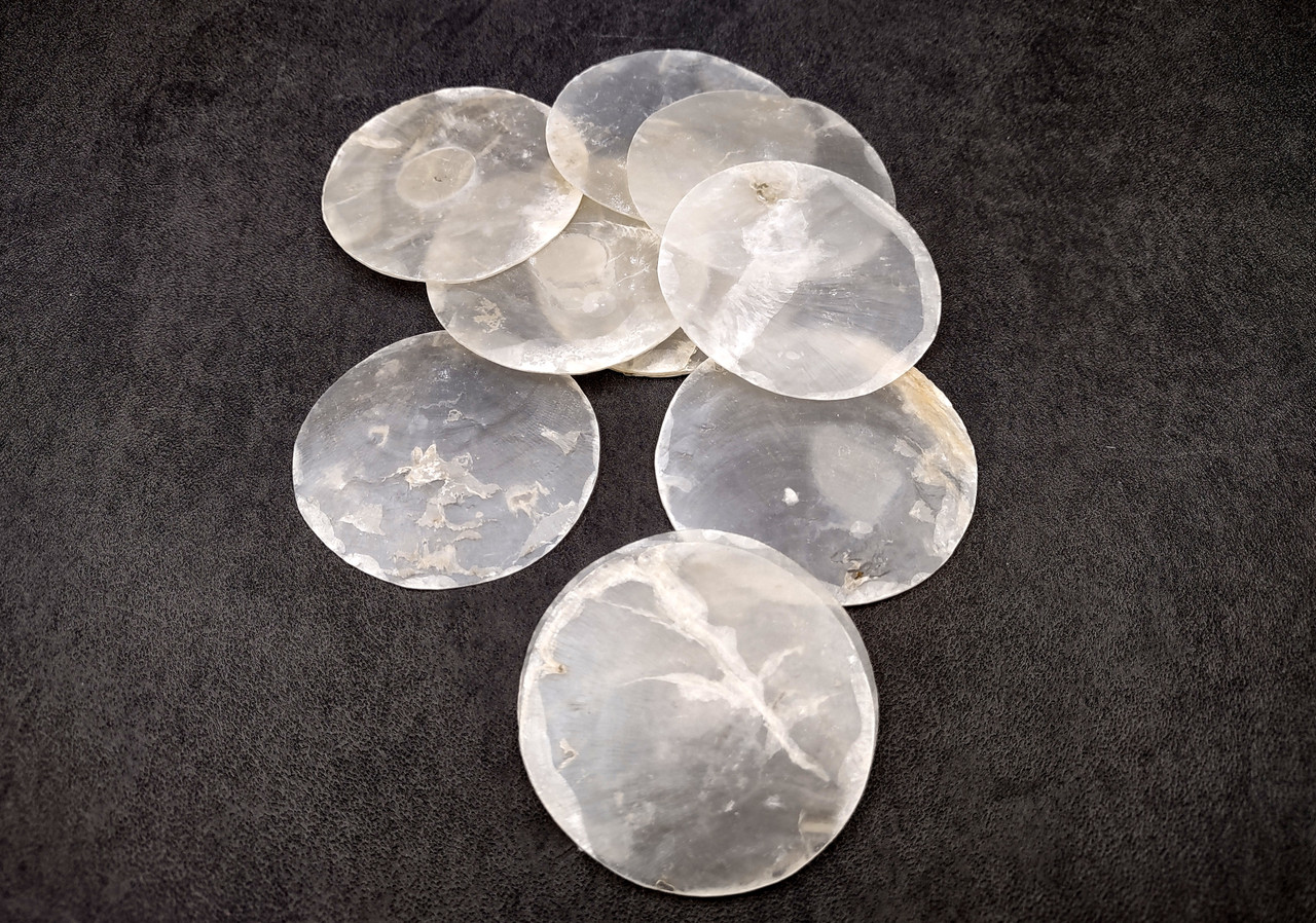 Capiz Round Cut Seashells Placuna placenta (10 shells approx. 2+ inches ...