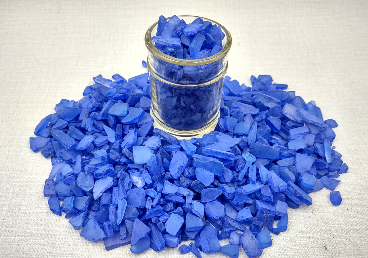 Beach Glass Deep Blue Rough Medium Tumbled (approx. 1 kilogram 0.5-1 ...