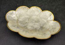 Gold Edged Oval Capiz Shell Dish (One shell dish approx. 8 inches ...