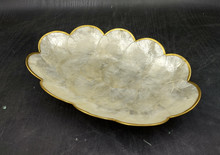 Gold Edged Oval Capiz Shell Dish (One shell dish approx. 9.5 inches ...