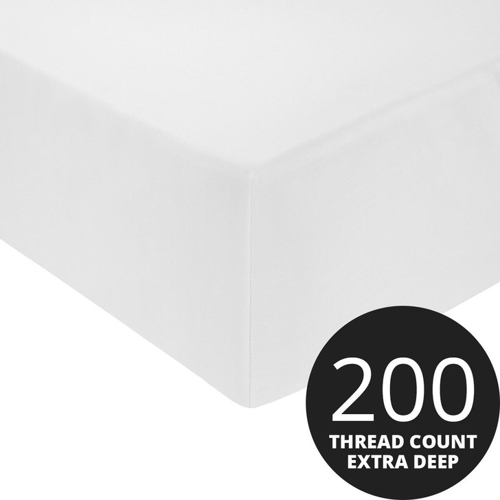 200TC Extra Deep Fitted Sheets (Up to 16'') 100% Cotton - The Towel Shop