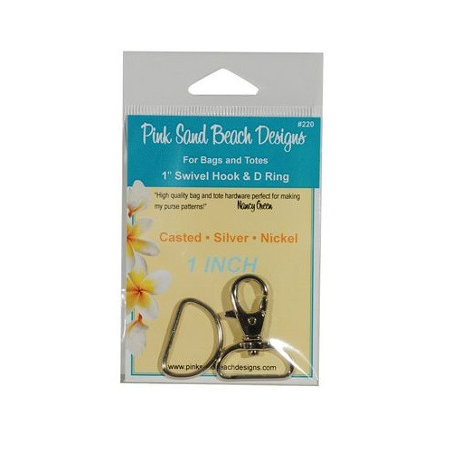 1 inch Swivel Hook and D-Ring - Silver - Pink Sand Beach Designs - Big ...