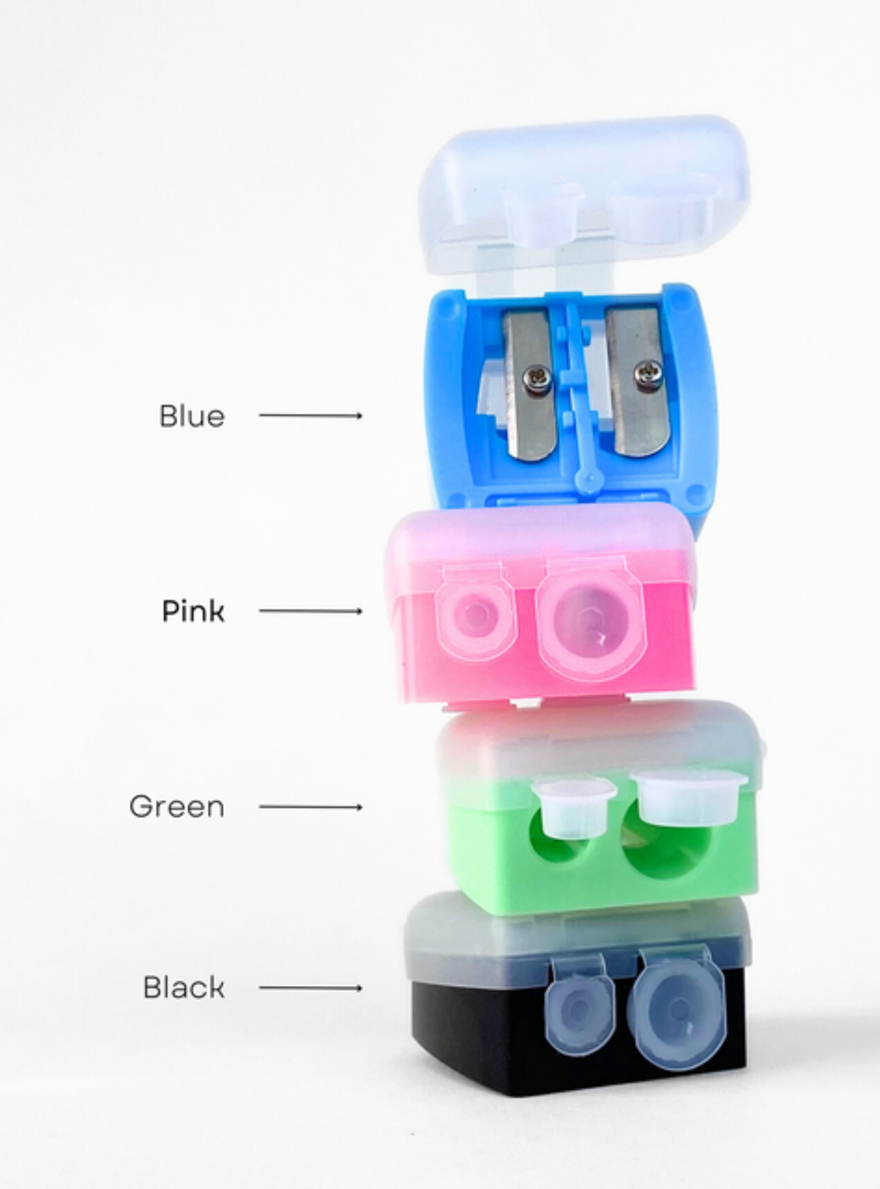 sharpener for large and small cosmetic pencils with lid