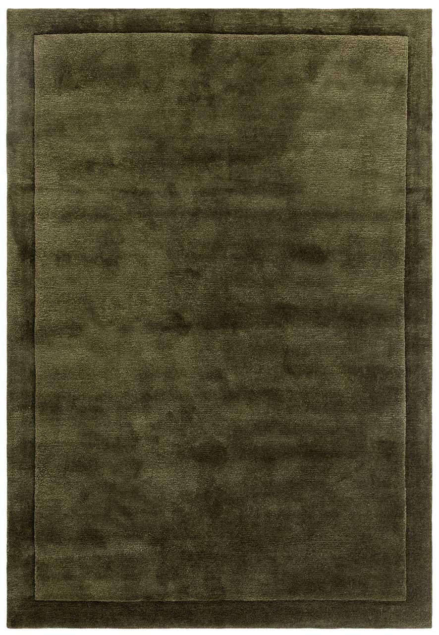 Rise Olive Luxurious Plain Rug | Land of Rugs