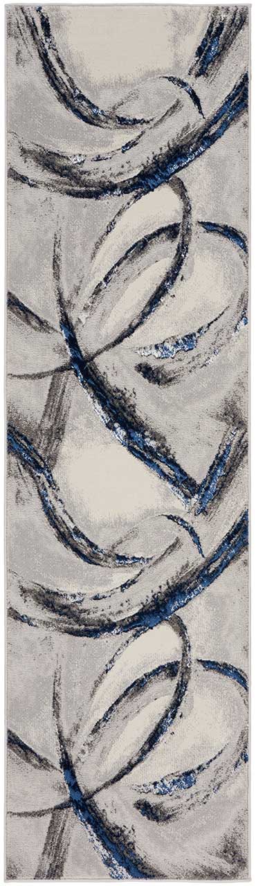 Brush Strokes Rug 02 Metallic Grey Navy | Land of Rugs