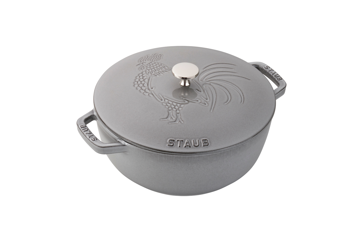 Staub Cast Iron 3.75 Quart Essential French Ovens with Rooster Lid