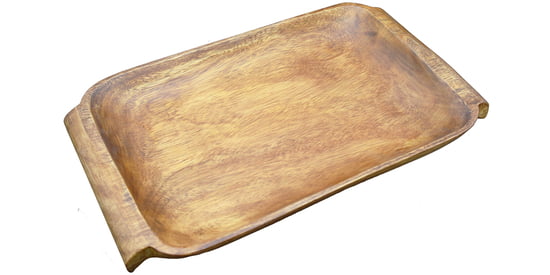 Pacific Merchants Acacia Wood Serving Tray with Handles, 16" x 10" x 1.5"