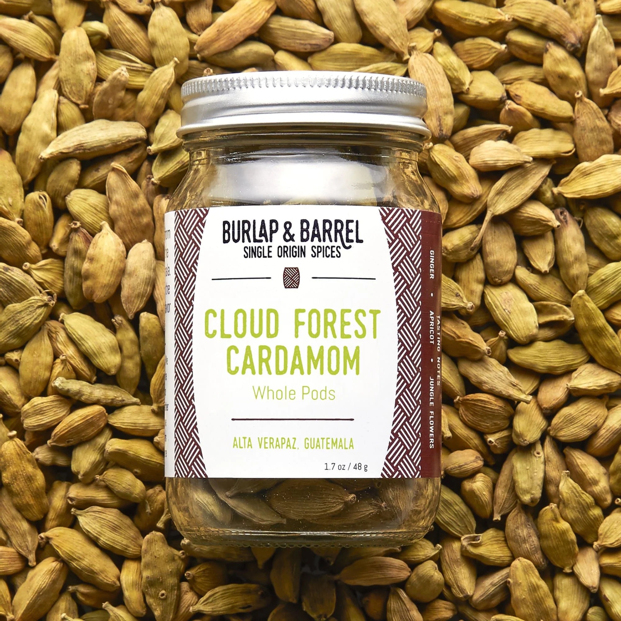 Burlap and Barrel Cloud Forest Cardamom, Whole Pods