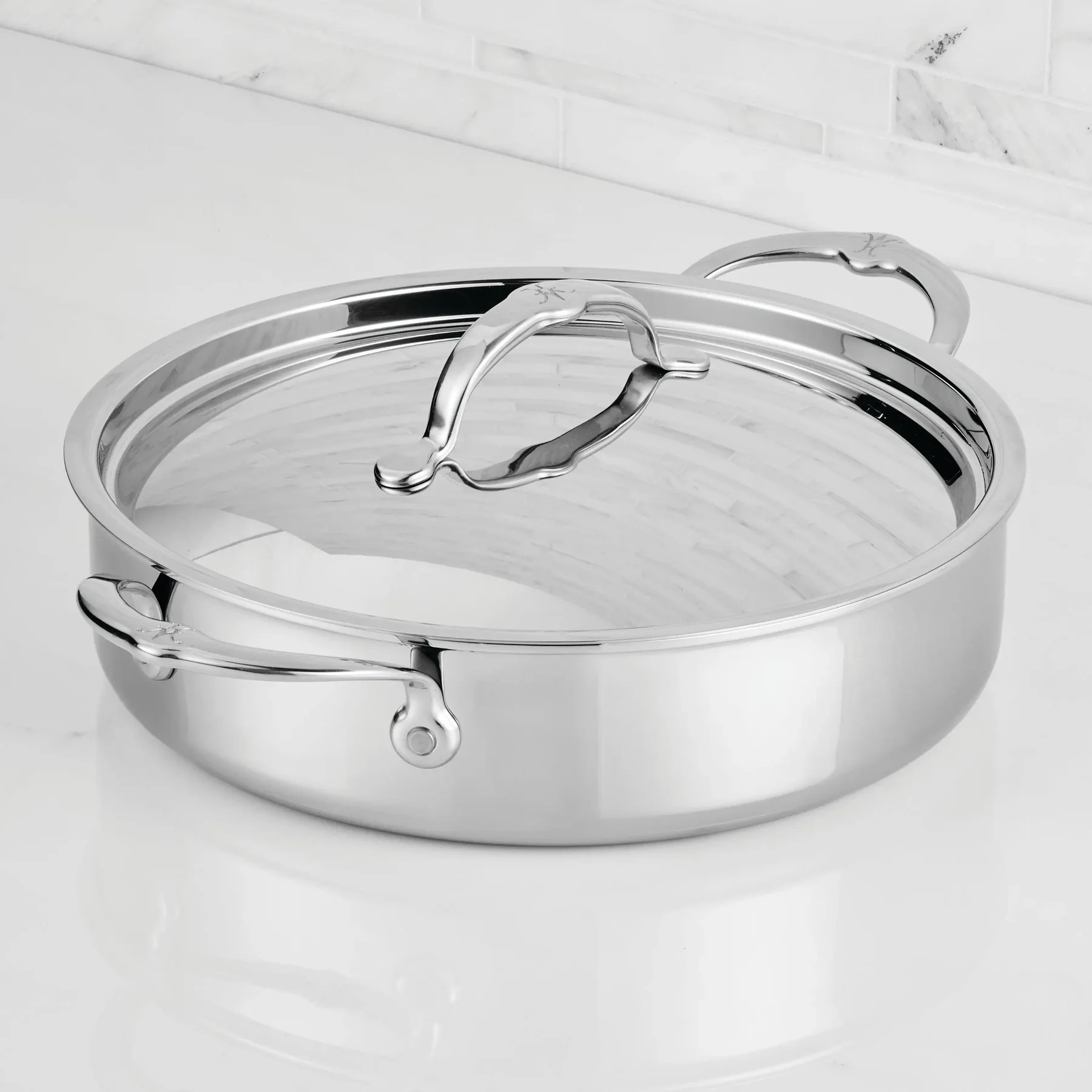 Hestan ProBond Luxe Polished Clad 6 Qt. Rondeau with Lid