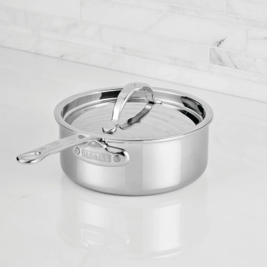 Hestan ProBond Luxe Polished Clad 2 Qt. Sauce Pan with Lid