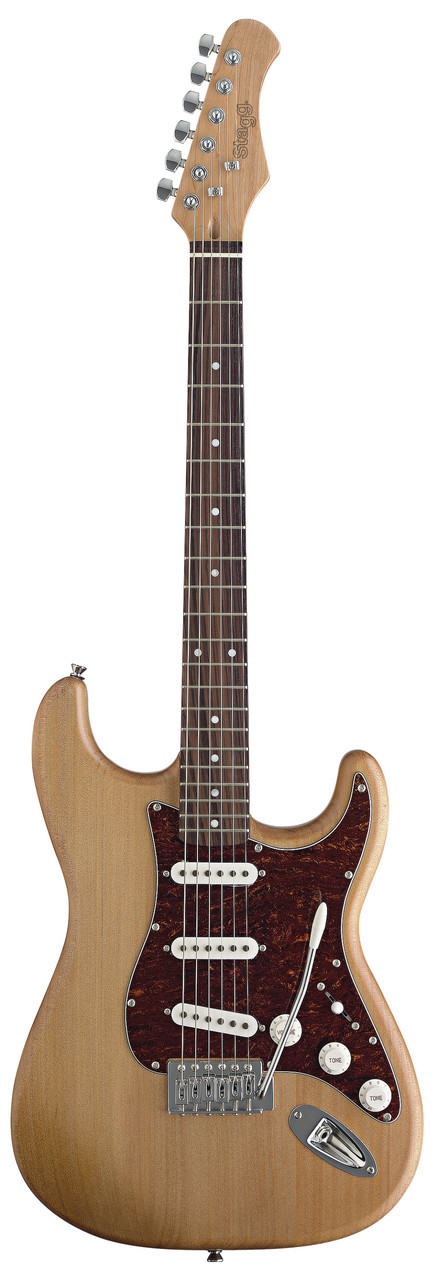 Stagg S300-NS Stratocaster Standard Electric Guitar - Natural Satin ...