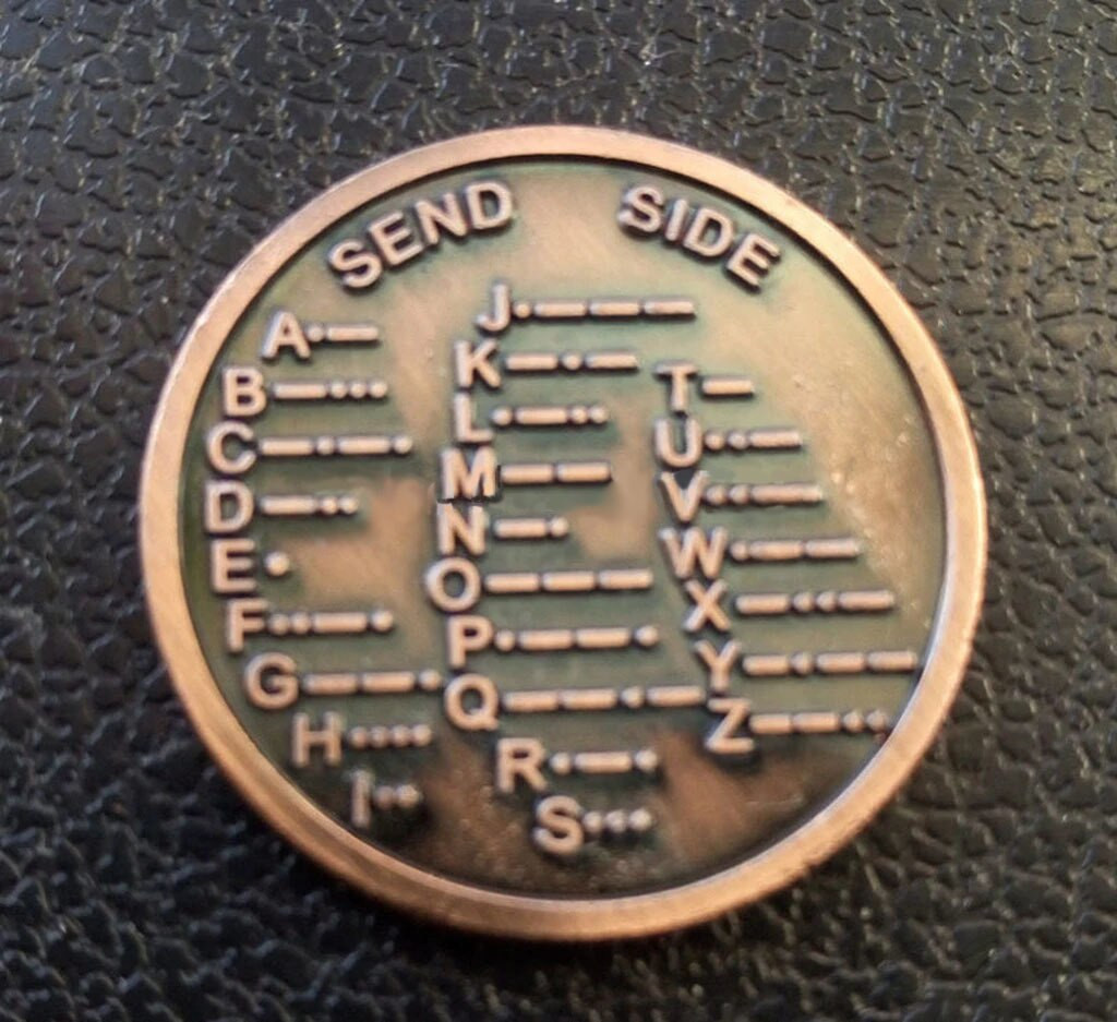 Morse Code Commemorative Coin - Escape Room Prop - Halloween FX Props