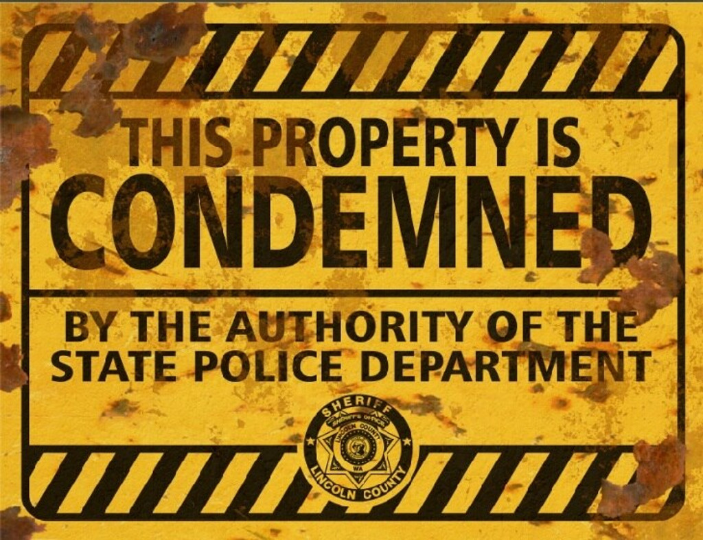Property Condemned Sign - Halloween Decor Prop Road and Lawn Decoration ...