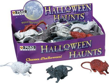 Box of Assorted Rats (24 Pieces) Halloween Rubber Prop - Halloween FX Props