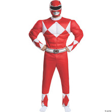 Men's Classic Muscle Mighty Morphin Power Ranger Red Ranger Plus ...