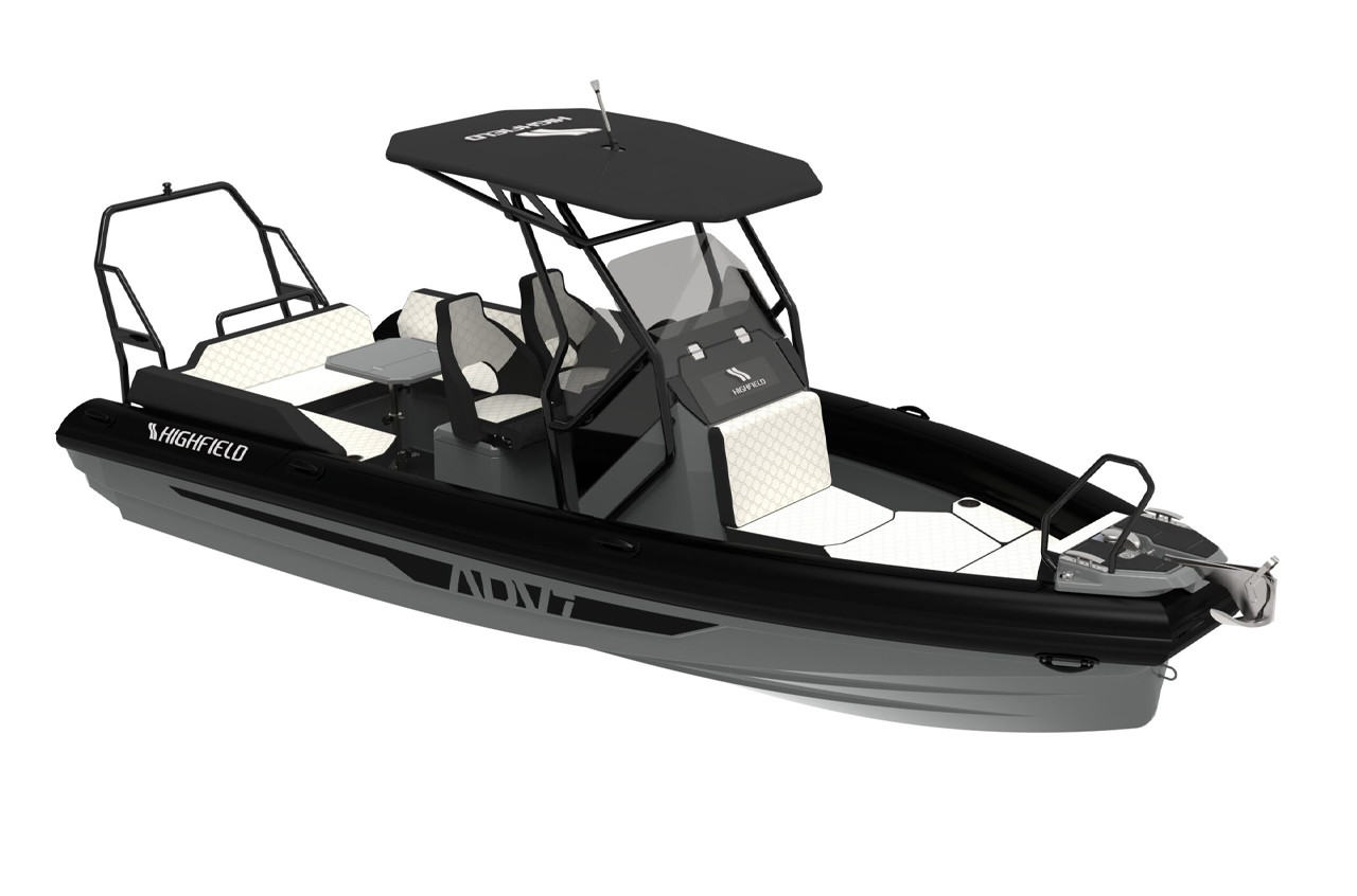 Highfield Adventure 7 Inflatable Console RIB with Black Tubes, Grey ...