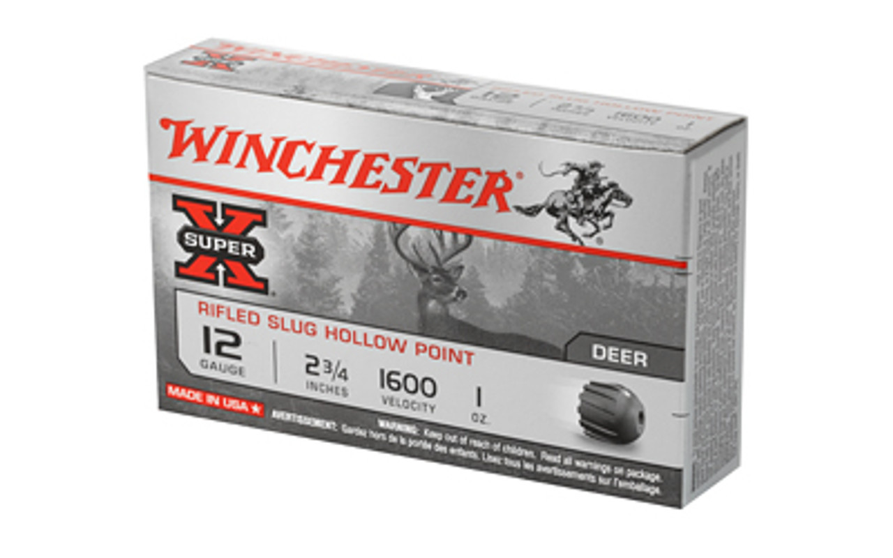 Winchester Super-X Ammunition - 12 Gauge - 2 3/4" - 1 Oz Slug - 5 Rounds