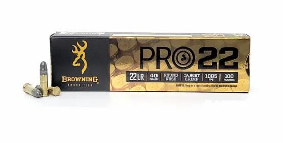 Browning Pro 22 Ammunition - 22 Long Rifle - 40 Grain Lead Round Nose ...