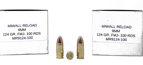 Miwall Reload Ammunition - 9 MM Luger - 124 Grain Full Metal Jacket ...