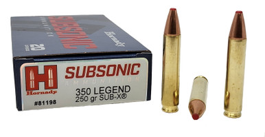 Hornady Subsonic Ammunition - 350 Legend - 250 Grain SUB-X - 20 Rounds ...