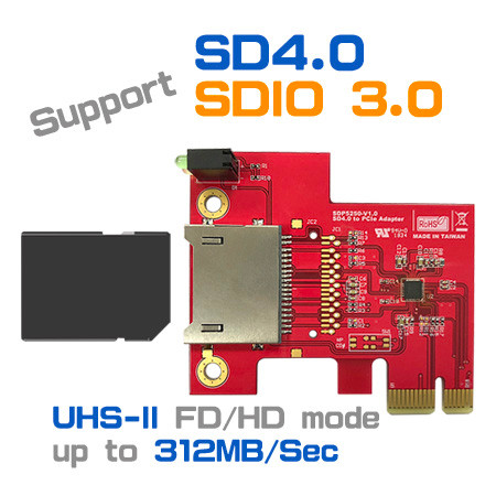 SDP5250 SD4.0 / SDIO 3.0 to PCIe Adapter - M-FACTORS Storage