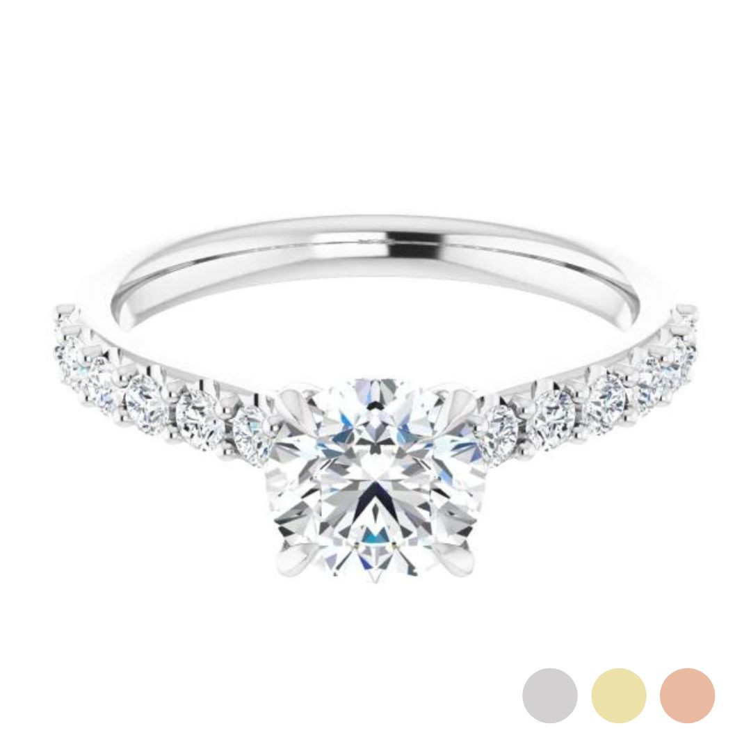 Lydia Straight Engagement Ring Setting | Gage Diamonds