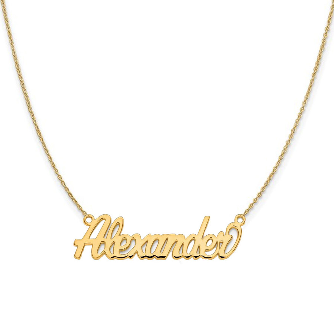 Miranda Name Plate Script Necklace - Gage Diamonds