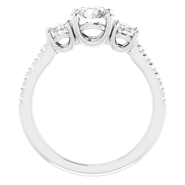 Mimi Three Stone Engagement Ring Setting | Gage Diamonds