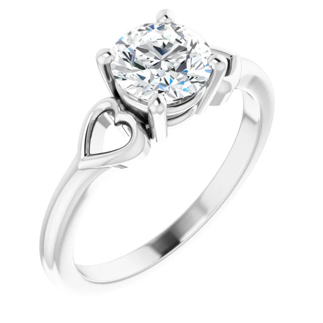 Cupid Open Heart Solitaire Engagement Ring Setting | Gage Diamonds