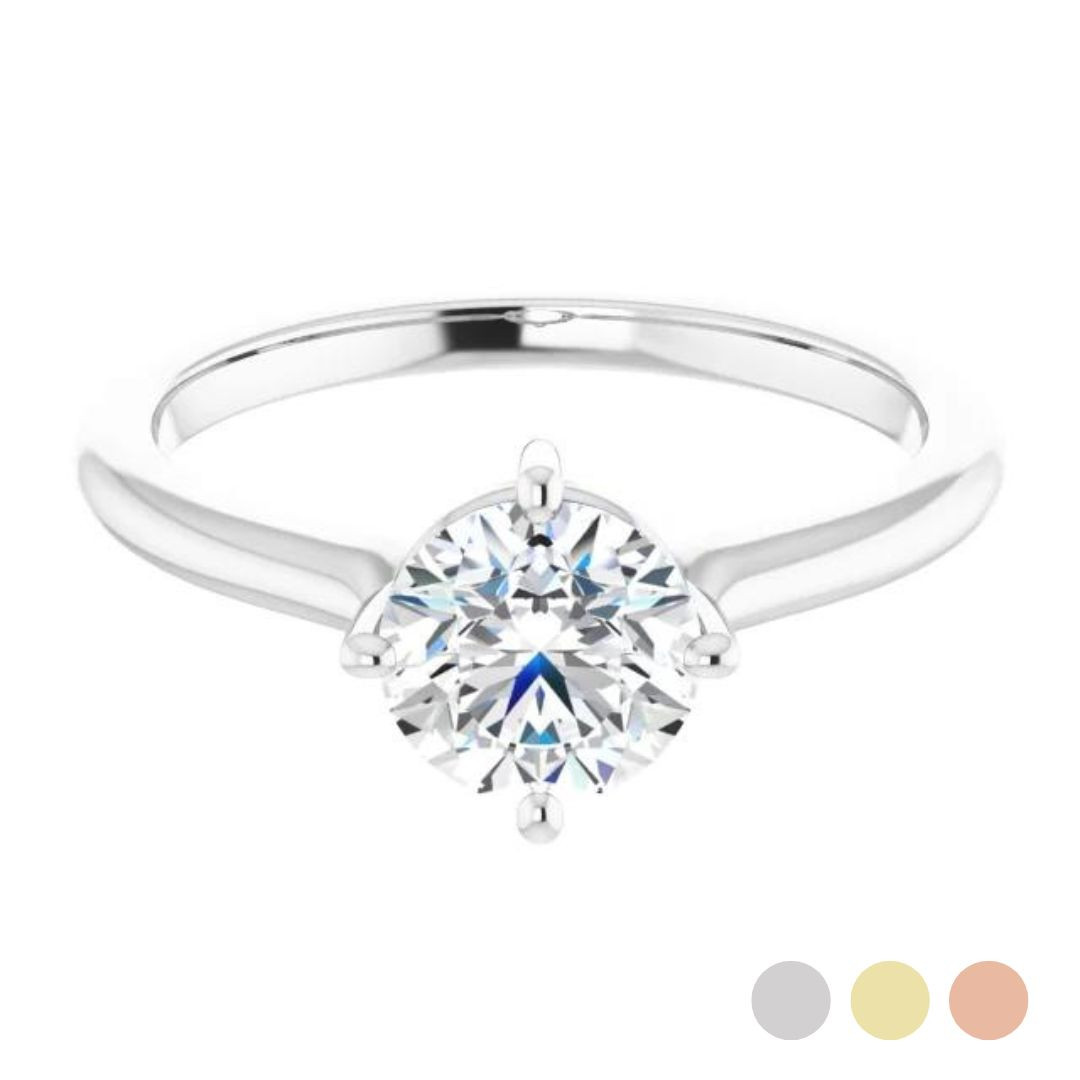 Kelsey Solitaire Compass Engagement Ring Setting | Gage Diamonds