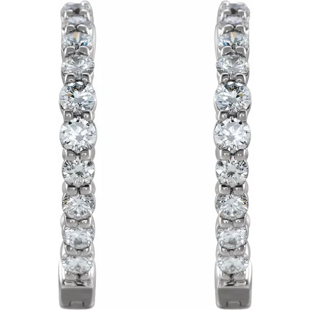 Jillian 14K Gold Lab Grown Diamond Inside-Out Hoop Earrings | Gage Diamonds
